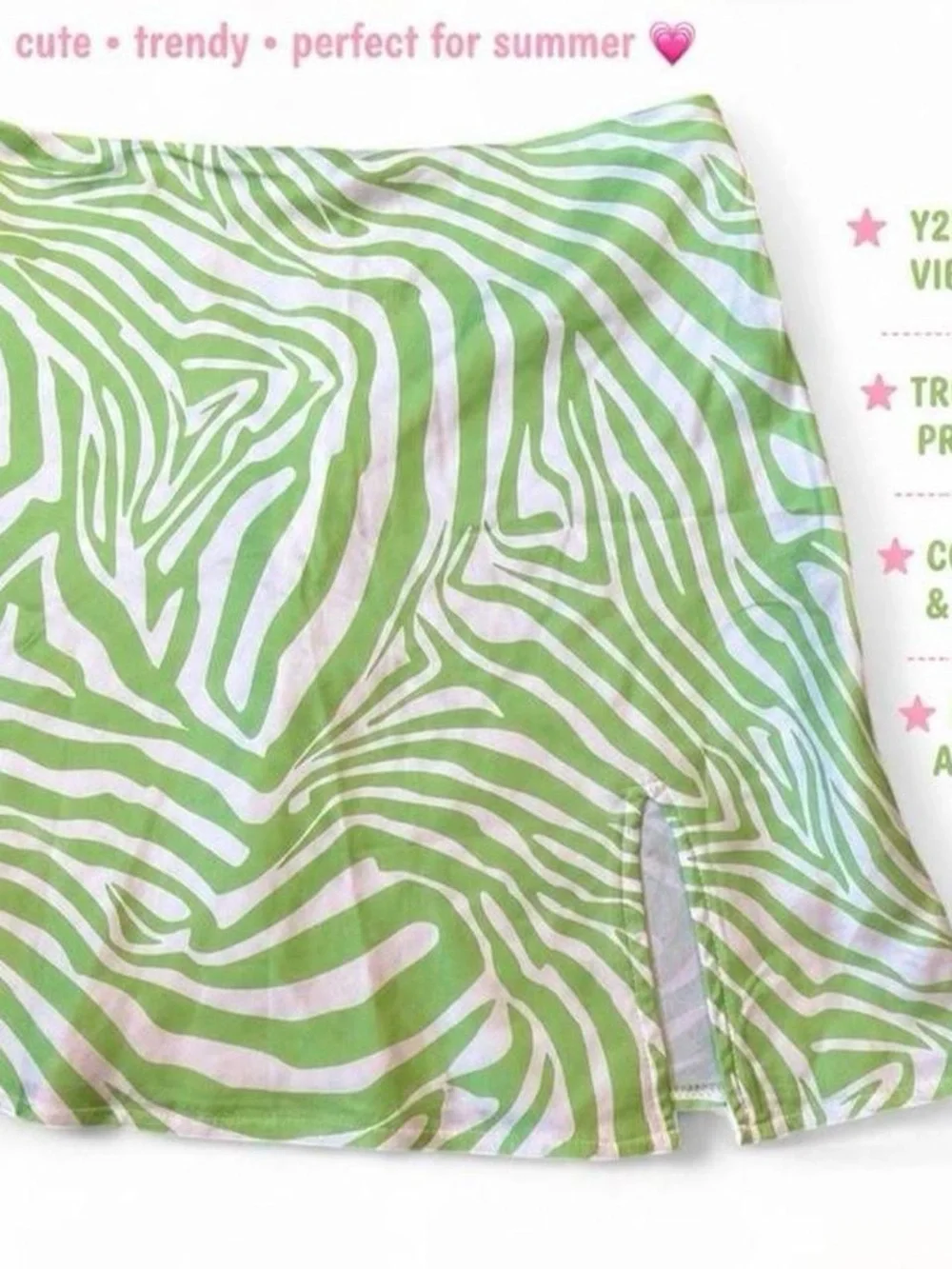 Princess Polly | Skirts | Princess Polly Green And White Zebra Print ...